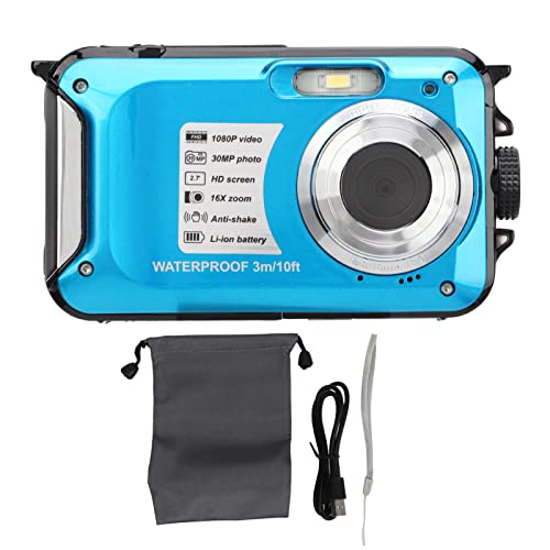 Digital Camera,Waterproof Camera with 2.7 Inch LCD Display,1080P Selfie Camera 30MP 16x for Photography and Video