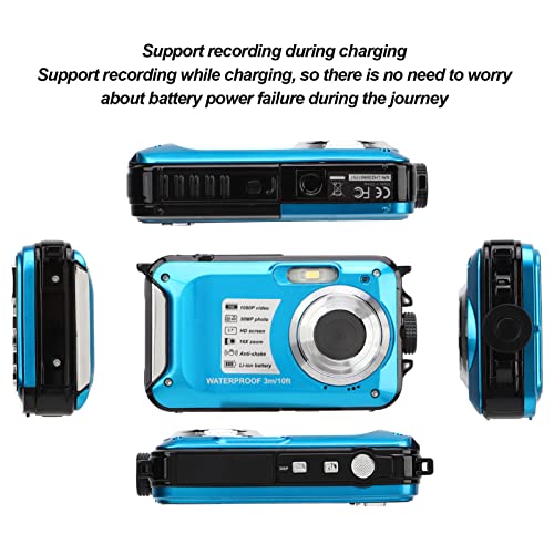 Digital Camera,Waterproof Camera with 2.7 Inch LCD Display,1080P Selfie Camera 30MP 16x for Photography and Video