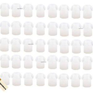 Lsgoodcare 50Pack White Silicone Rubber Replacement Mushroom EarTips Earbud Compatible for Motorola Kenwood Icom Yaesu Baofeng HYT Midland Cobra Radio Surveillance Acoustic Tube Earpiece Headset