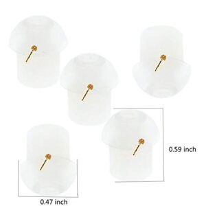 Lsgoodcare 50Pack White Silicone Rubber Replacement Mushroom EarTips Earbud Compatible for Motorola Kenwood Icom Yaesu Baofeng HYT Midland Cobra Radio Surveillance Acoustic Tube Earpiece Headset