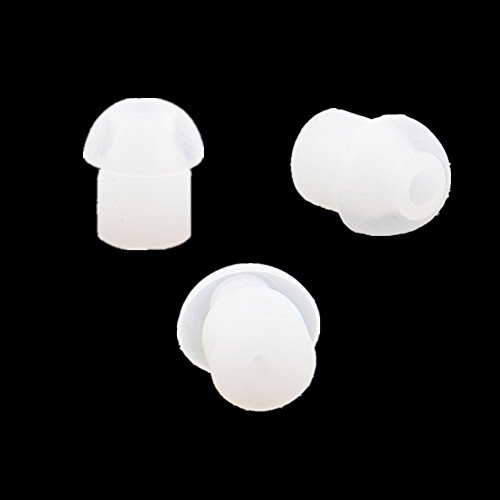 Lsgoodcare 50Pack White Silicone Rubber Replacement Mushroom EarTips Earbud Compatible for Motorola Kenwood Icom Yaesu Baofeng HYT Midland Cobra Radio Surveillance Acoustic Tube Earpiece Headset