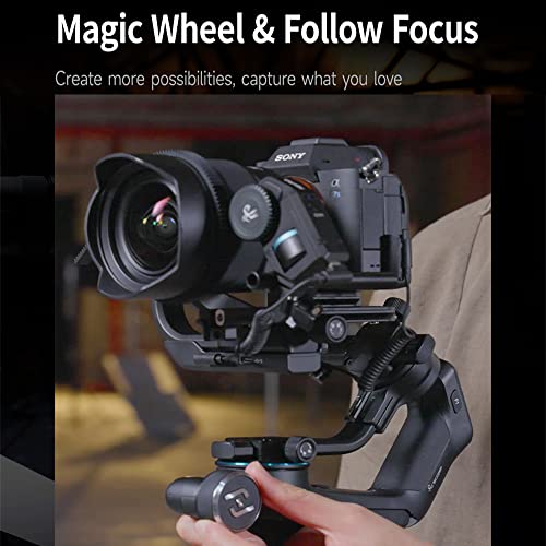 FeiyuTech SCORP-C [Official] Camera Stabilizer 3-Axis Handheld Gimbal Stabilizer fits DSLR Mirrorless Camera for Sony a7IV a7s Canon R5 R6 M50 Panasonic Nikon Fujifilm,Max5.5lb,Cable Control