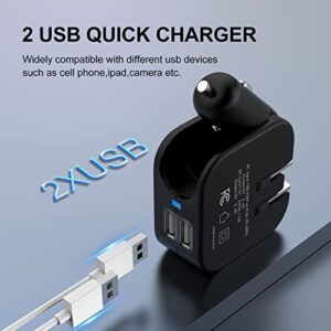 USB Wall Car Charger Combo, 2.1A 2 in 1 Dual Port USB Car Travel Charger Adapter Foldable Plug Compatible iPhone 13 12 11 Pro Max XS 8 7 6 Plus iPad Samsung Galaxy S21 S20 S10 S9 HTC LG Pixel Kindle