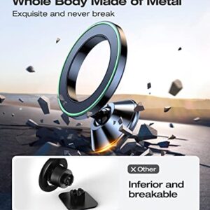 VICSEED for MagSafe Car Mount [20 Strongest Magnets] Magnetic Phone Holder for Car Dash [Not Drop 3M Adhesive] All-Metal Phone Mount for Car Dashboard Fit All Mobile iPhone 14 13 12 Pro Max Plus etc.