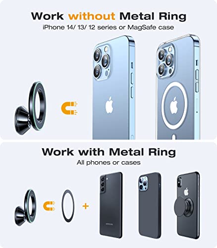 VICSEED for MagSafe Car Mount [20 Strongest Magnets] Magnetic Phone Holder for Car Dash [Not Drop 3M Adhesive] All-Metal Phone Mount for Car Dashboard Fit All Mobile iPhone 14 13 12 Pro Max Plus etc.