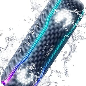 Portable Bluetooth Speaker, IPX7 Waterproof Wireless Speaker with Colorful Flashing Lights, 25W Super Bass with 24H Playtime, 100ft Bluetooth Range, TWS Pairing for Outdoor, Home, Party, Beach, Travel