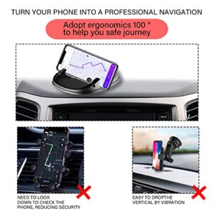 AUKEPO Car Phone Holder, Silicone Cell Phone Holder Pad for Dashboard, Anti-Slip Phone Stand Mat for Desk, Auto Accessories for Home Office, Compatible with iPhone, Samsung, and More