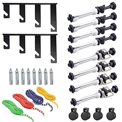 Photography Backdrop Wall Mount Roller System 4 Support Rollers, Manual Photo Background Ceiling Holder, Including 2 Four-fold Hooks, 8 Expand Bars, 4 Chains, for Home Studio Live Shooting