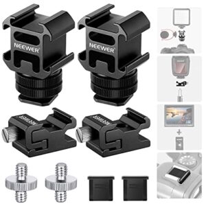 NEEWER 8 PCs Hot Shoe Mount Adapter Kit, Including Triple Cold Shoe Mount, 1/4” Screw Adapter, Flash Stand Bracket, and Hot Shoe Cover for DSLR Camera, LED Light, Microphone, Light Stand, Monitor