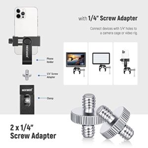 NEEWER 8 PCs Hot Shoe Mount Adapter Kit, Including Triple Cold Shoe Mount, 1/4” Screw Adapter, Flash Stand Bracket, and Hot Shoe Cover for DSLR Camera, LED Light, Microphone, Light Stand, Monitor