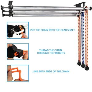 Photography Backdrop Wall Mount 3 Roller Support System, Manual Photo Background Ceiling Holder, Including 2 Tri-fold Hooks, 6 Expand Bars, 3 Chains, for Home Studio Live Stream Game Video