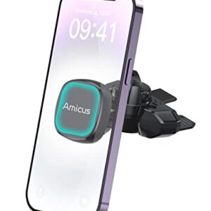 Amicus Magnetic CD Slot Phone Holder for Car, CD Player Cell Phone Mount with Strong Magnet, 360° Rotation Car Phone Mount Compatible with iPhone, Samsung, Galaxy, LG