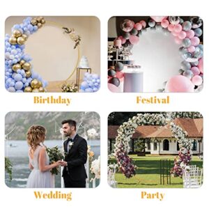 Fogein 6.6ft Round Backdrop Stand, Stable Circle Balloon Arch Frame, Metal Circle Arch Stand for Wedding Birthday Party Baby Shower Decoration(Gold)