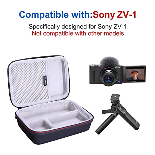 Hard Case for Sony ZV-1 / ZV-1F Vlog Camera by LTGEM. Fits Vlogger Accessory Kit Tripod and Microphone - Travel Protective Carrying Storage Bag