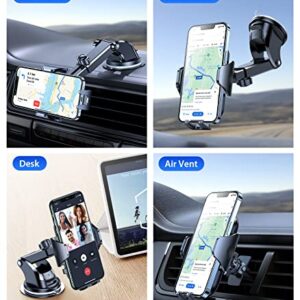 VICSEED Universal Phone Mount for Car [Solid & Durable] Car Phone Holder Mount Dashboard Windshield Air Vent Long Arm Strong Suction Cell Phone Holder Car for iPhone 14 13 12 Pro Max All Mobile