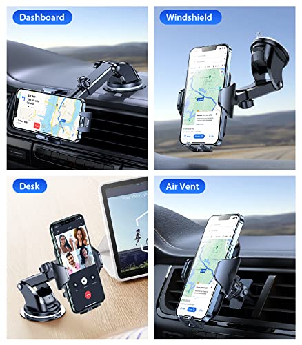 VICSEED Universal Phone Mount for Car [Solid & Durable] Car Phone Holder Mount Dashboard Windshield Air Vent Long Arm Strong Suction Cell Phone Holder Car for iPhone 14 13 12 Pro Max All Mobile