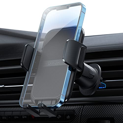 Lamicall 2023 Wider Clamp & Metal Hook Phone Mount for Car Vent [Thick Cases Friendly] Car Phone Holder Hands Free Cradle Air Vent for iPhone Smartphone