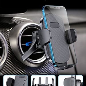 eSamcore Vent Car Phone Holder, 3-Point Support Car Phone Mount with Extended Clamp Cradles Stable Cell Phone Holder for Car Truck Vehicle Air Vent on Dashboard for iPhone Samsung Galaxy Note