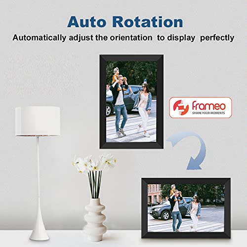 FRAMEO WiFi Digital Photo Picture Frame 10.1 Inch 1280x800 IPS LCD Touch Screen, Built in 16GB Memory, Auto-Rotate Portrait and Landscape, Share Pictures or Videos Instantly from Anywhere