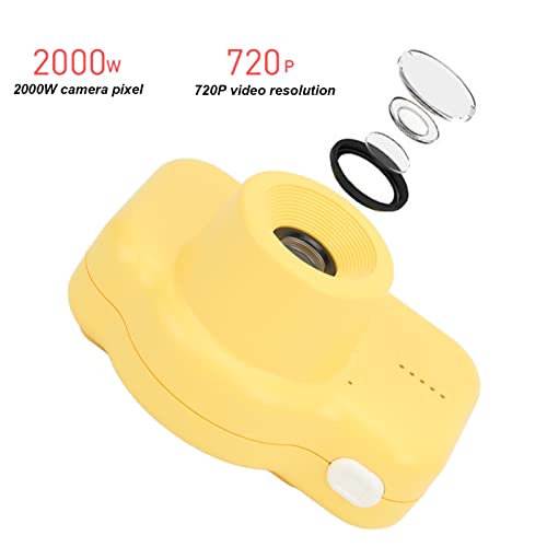 Shanrya Mini Video Recorder Toy, High Definition 2inch IPS Screen 720P Digital Children Camera Portable 20MP Dual Camera Anti Fall for Gift(Yellow Duck)