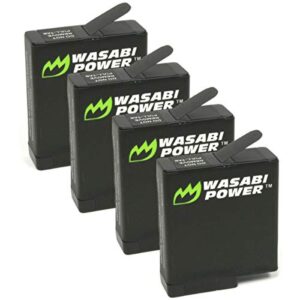 wasabi power battery (4-pack) for gopro hero 7 black, hero 6 black, hero 5 black, hero 2018