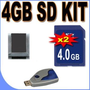 two 4gb sd secure digital memory cards 6ave accessory saver bundle for canon cameras + more