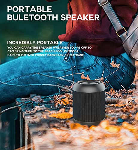 Nitvision Bluetooth Speakers, Waterproof Wireless Speaker,Upgraded, Portable Speaker with IPX5 Waterproof, Supports Wireless Charging, 24H Playtime-Black