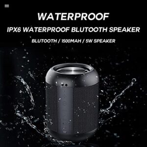 Nitvision Bluetooth Speakers, Waterproof Wireless Speaker,Upgraded, Portable Speaker with IPX5 Waterproof, Supports Wireless Charging, 24H Playtime-Black