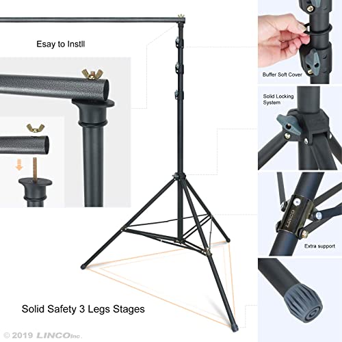 LINCO Lincostore 12x20 feet Heavy Duty Photography Backdrop Stand Background Support System Kit 4169H