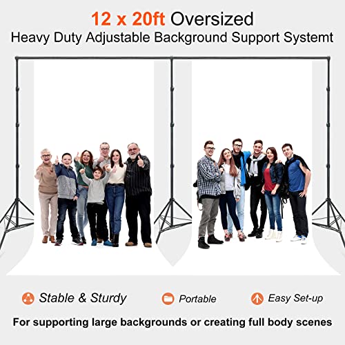 LINCO Lincostore 12x20 feet Heavy Duty Photography Backdrop Stand Background Support System Kit 4169H