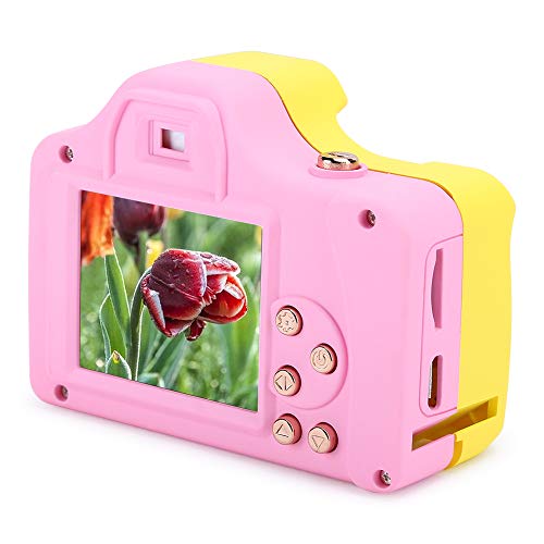 Children Puzzle Digital Camera Portable Video Camera Digital Video Camera Children's Toy Camera(Pink Yellow)