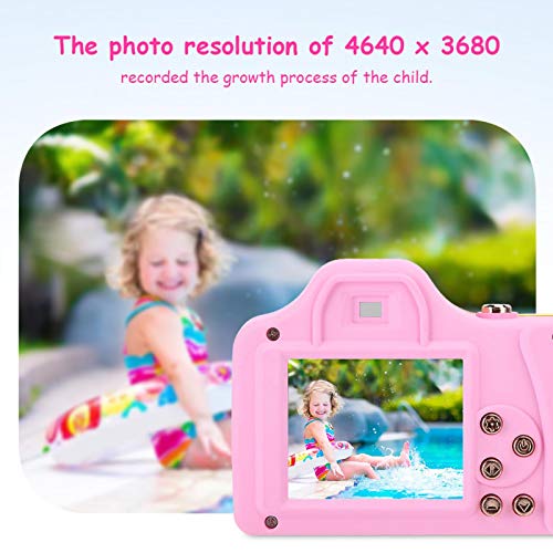 Children Puzzle Digital Camera Portable Video Camera Digital Video Camera Children's Toy Camera(Pink Yellow)