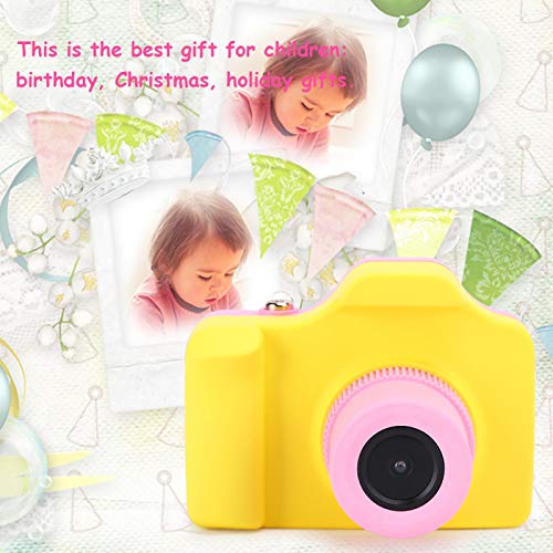 Children Puzzle Digital Camera Portable Video Camera Digital Video Camera Children's Toy Camera(Pink Yellow)