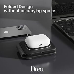 DREU Magnetic Foldable Charging Pad Portable Wireless Chargers 3 in 1, Fast Wireless Charging Station Compatible with QI Phones, iPhone 14/13/12/SE/11/XS/8, Samsung, AirPods Pro, Ap-ple Watches