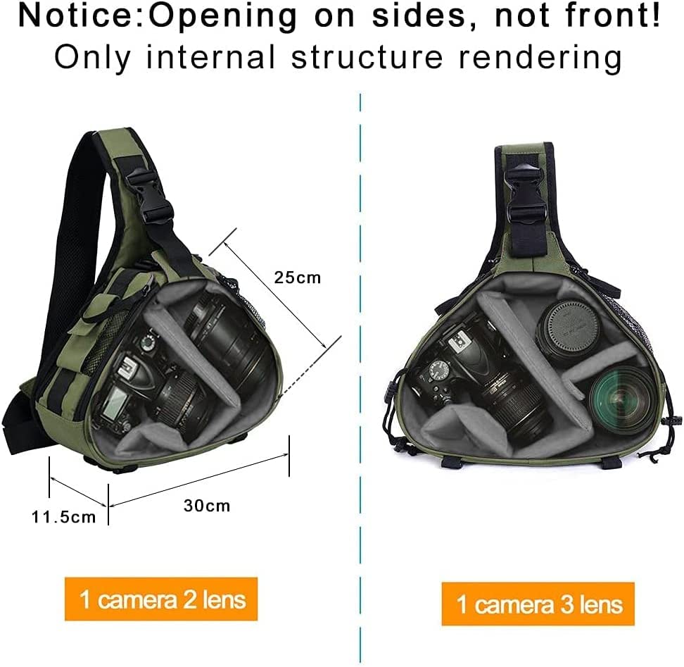 CADeN Camera Bag Sling Backpack Camera Case Waterproof with Rain Cover Tripod Holder, Compatible for DSLR/SLR Mirrorless Cameras (Canon Nikon Sony Pentax) and Accessories Green