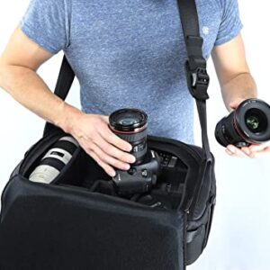 BEVISGEAR Top Shelf Camera Bag, Water Resistant Sling Backpack for Photo and Video with hidden Tripod Holder, works with DSLR, SLR, Mirrorless cameras and more