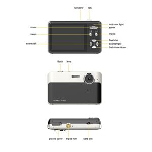 Digital Camera, 1080P FHD Mini Video Camera, 40MP LCD Screen Rechargeable Pocket Camera with 3X Digital Zoom Vlogging Camera for Adult,Beginners, for Summer Travel, Record Beautiful Moments