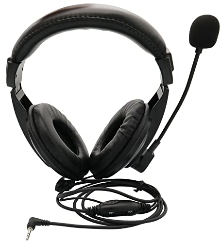 Overhead Headsets Headphones with VOX-PTT Boom Mic Compatible with Motorola MH230R MT350R MT352R MS355R MR355R T200 T260 T460 T600 Talkabout 2 Two Way Radio Walkie Talkie 1-pin