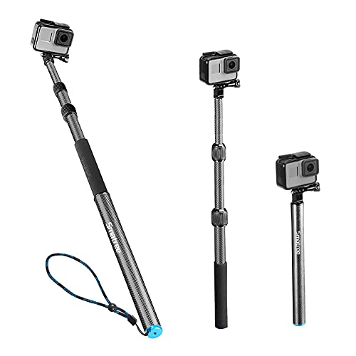 Smatree Carbon Fiber Detachable Extendable Floating Pole Selfie Stick Compatible for GoPro MAX/GoPro Hero 11/10/9/8/7/6/5/4/3 Plus/3/Session/GoPro Hero 2018/DJI OSMO Action 2 Camera