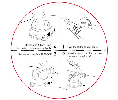 VANMASS Rotate Lock Suction Cup for Car Phone Mount