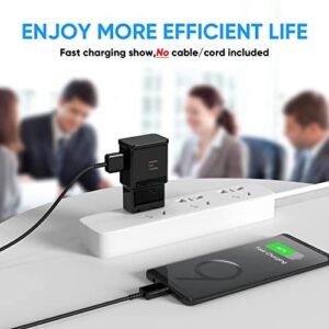 Adaptive Fast Charging USB Wall Charger Adapter Compatible Samsung Galaxy S21 S20 S10 S6 S7 S8 S9 / Edge/Plus/Active, Note 5 8, Note 9, Note 10, LG Quick Charge, Android Phone Travel Plug (2 Pack)