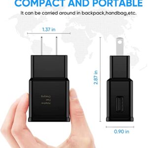 Adaptive Fast Charging USB Wall Charger Adapter Compatible Samsung Galaxy S21 S20 S10 S6 S7 S8 S9 / Edge/Plus/Active, Note 5 8, Note 9, Note 10, LG Quick Charge, Android Phone Travel Plug (2 Pack)