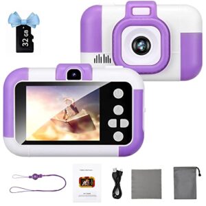 Camera for Kids 3-10 Years,Kids Digital Camera Christmas Birthday Gifts for Boys and Girls,2.4 Inch 1080p Dual Lens Children Video Camera Toys (32G)