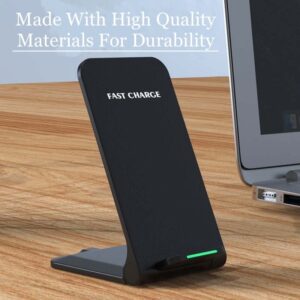 Folding 15W Wireless Charging Stand, Stand Compatible with All Phones,Phone Charger for iPhone 14/13/12/SE 2020/11/XR/XS/X/8, Samsung Galaxy S22 S21 S20 S10 S9 S8/Note 20 Ultra/10/9, Black