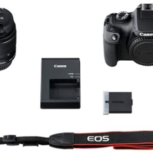 Canon EOS Rebel T100 / 4000D DSLR Camera with 18-55mm Lens, 4K Monitor, Mic, Headphones, 2 x 64GB Card, Filter Kit, Case, Photo Software, 3 x LPE10 Battery + More (Renewed)