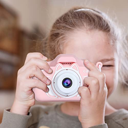 LebonYard Cute Cat Cartoon Children's Camera Front and Rear Double Lens 20 Million Selfie Camera