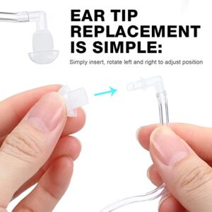 Kathfly 50 Pcs Acoustic Air Tube Replacement Coil Tube Two Way Radio Walkie Talkie Ear Piece Radio Earpiece Audio Tube with Earbud Compatible with Icom Midland Clear White