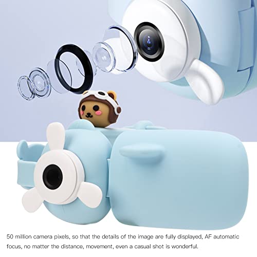 Oumefar Kids Video Camera, 1080P HD Kids DV Camera Cartoon Bear Blue 50 Million Pixels for Travel Digitalcamera