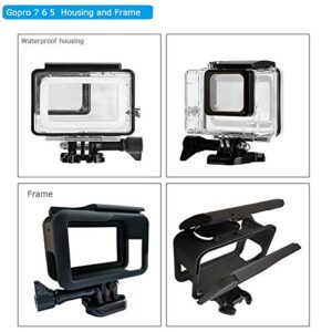 Husiway 68-in-1 Accessory Kit for GoPro Hero 7 6 5 Black GoPro7 Action Camera Filter Frame Waterproof Housing Case Bundle 60A