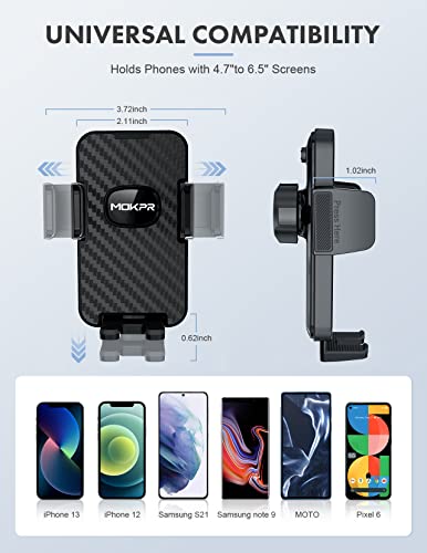 MOKPR Cell Phone Mount for Car, Car Phone Holder with Long Arm Dashboard Anti-Shake Stabilizer Phone Holder Compatible with iPhone, Android Phone etc